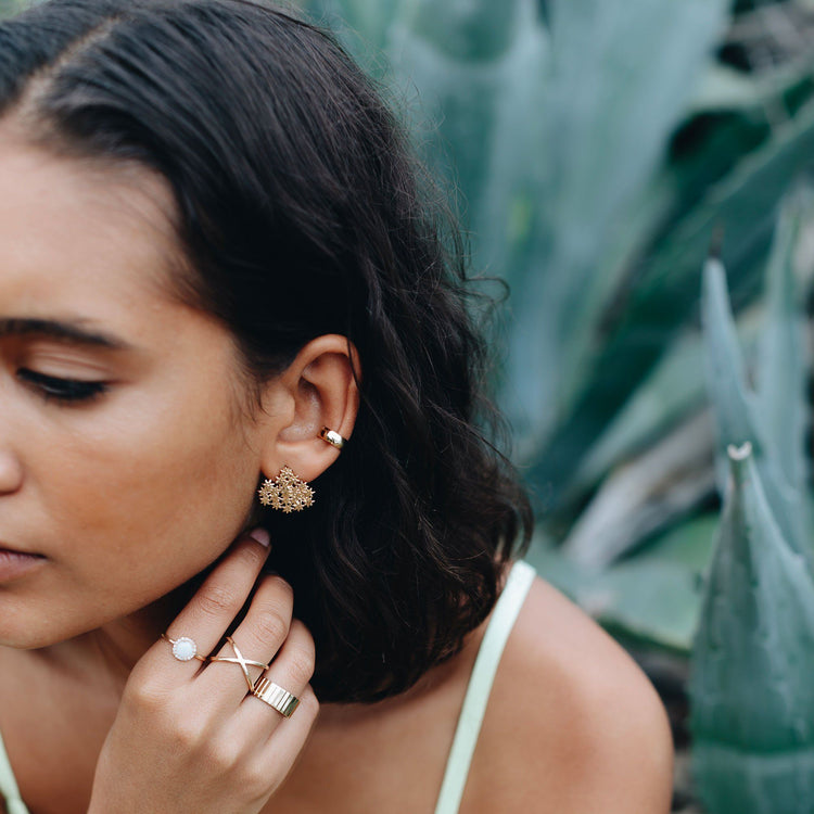 X Ring in Yellow, Rose or White Gold