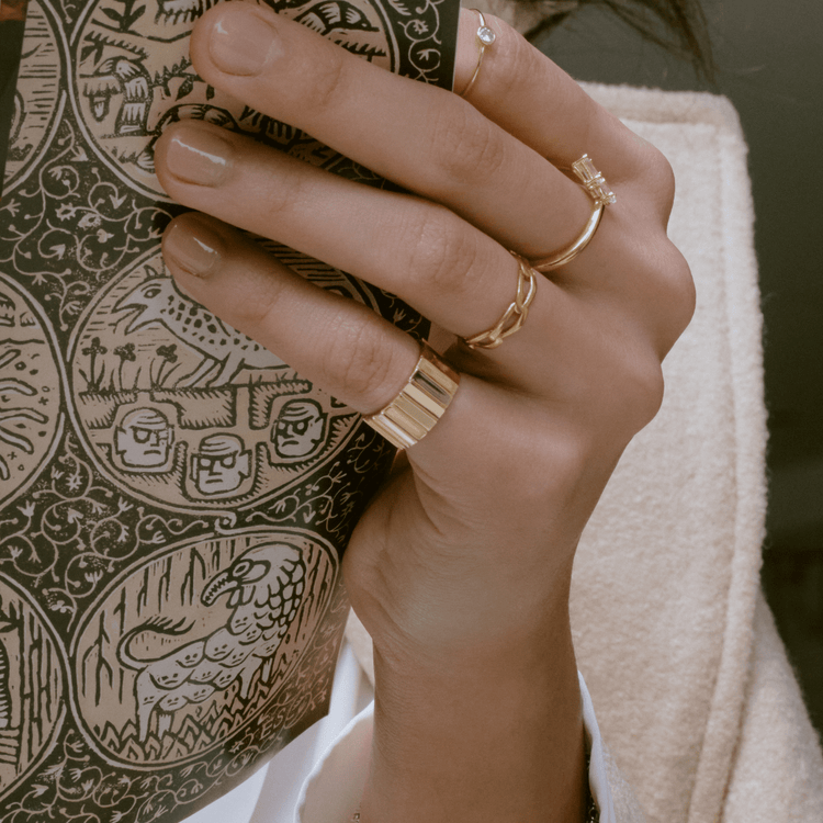 Open Link Ring in Yellow, Rose or White Gold