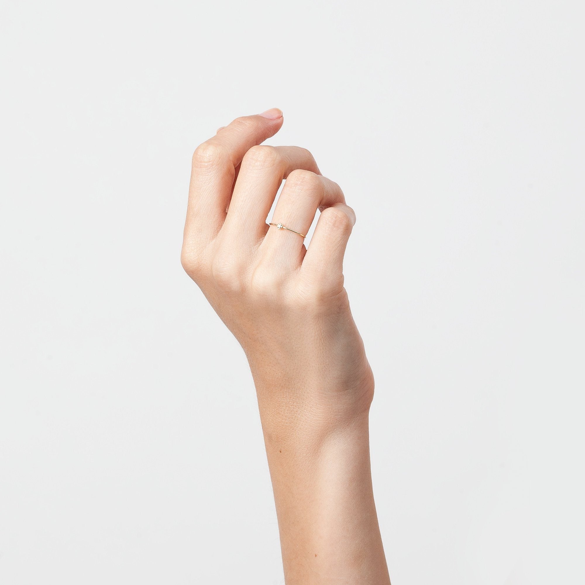 Mini Stackable Diamond Ring in Yellow, Rose or White Gold