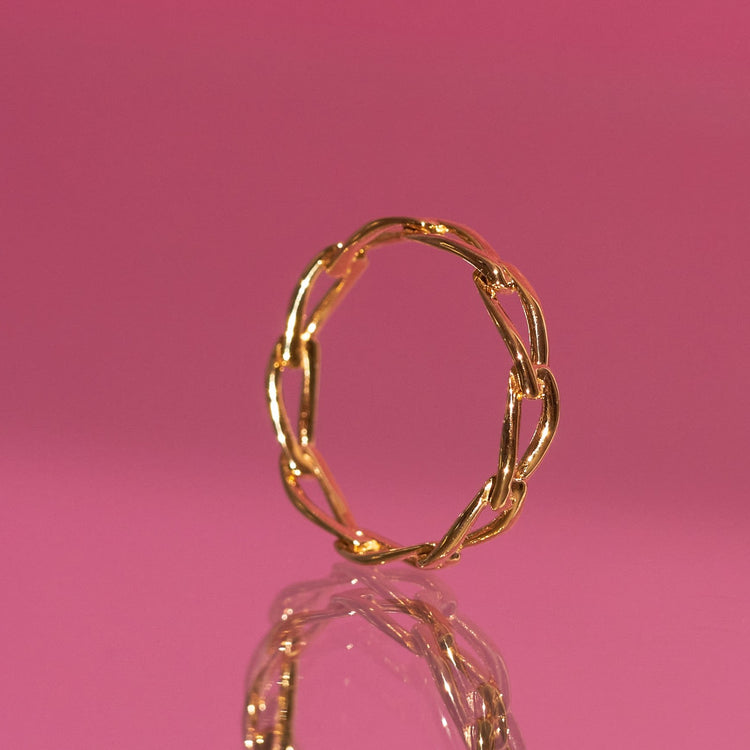 Open Link Ring in Yellow, Rose or White Gold