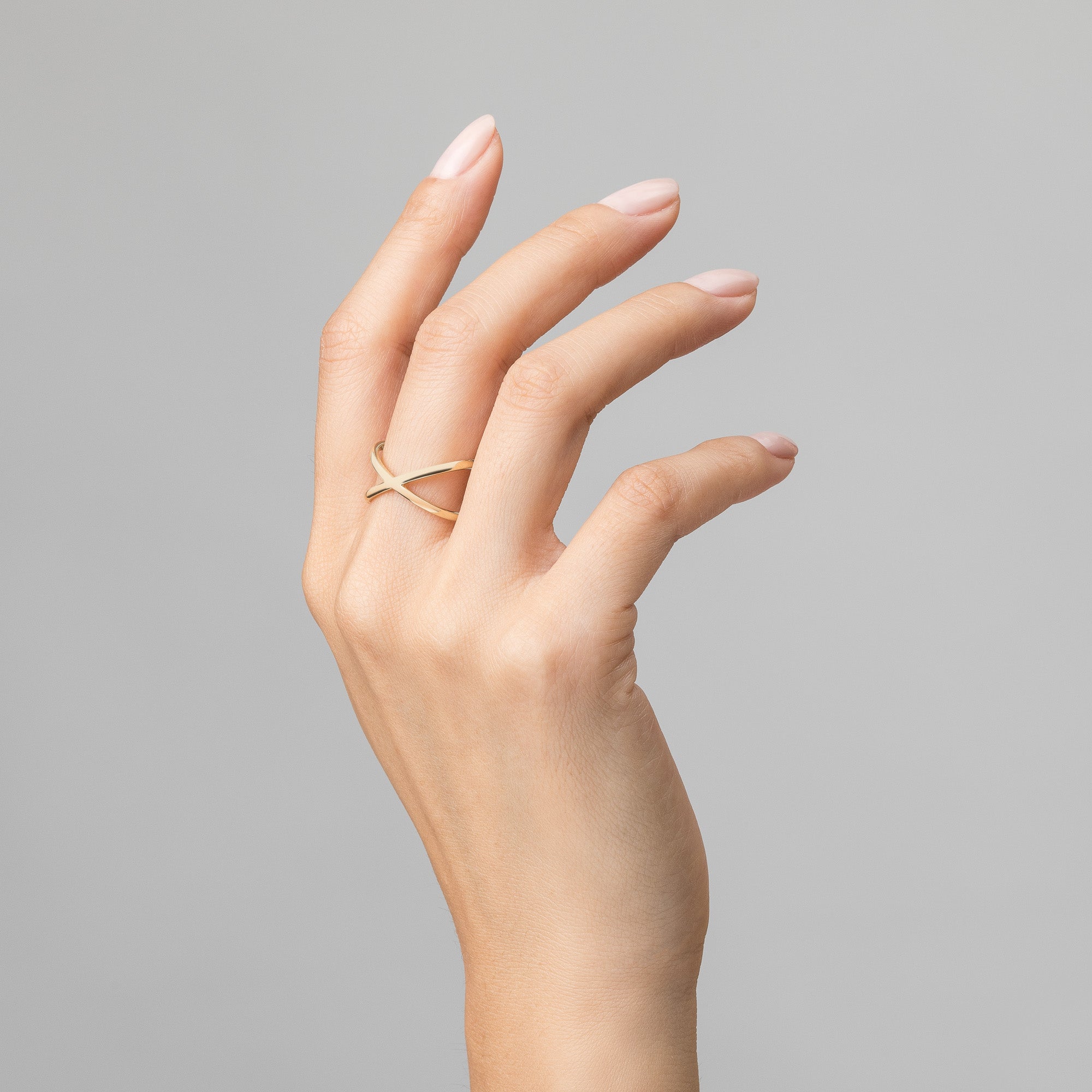 X Ring in Yellow, Rose or White Gold