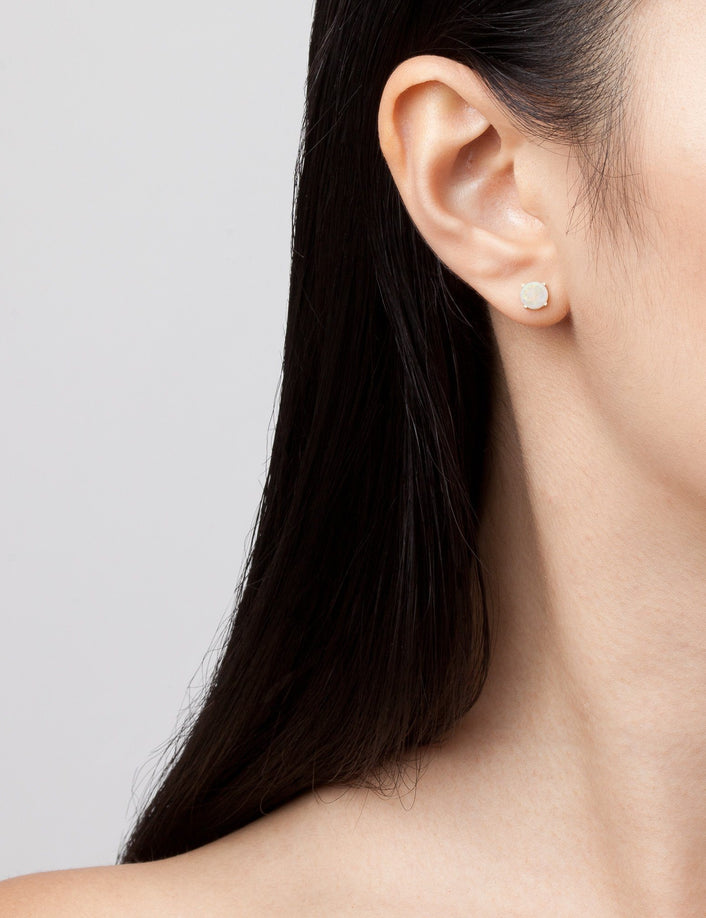 Gold Stud Earrings in 14K & 18K, Rose, White, & Yellow Gold