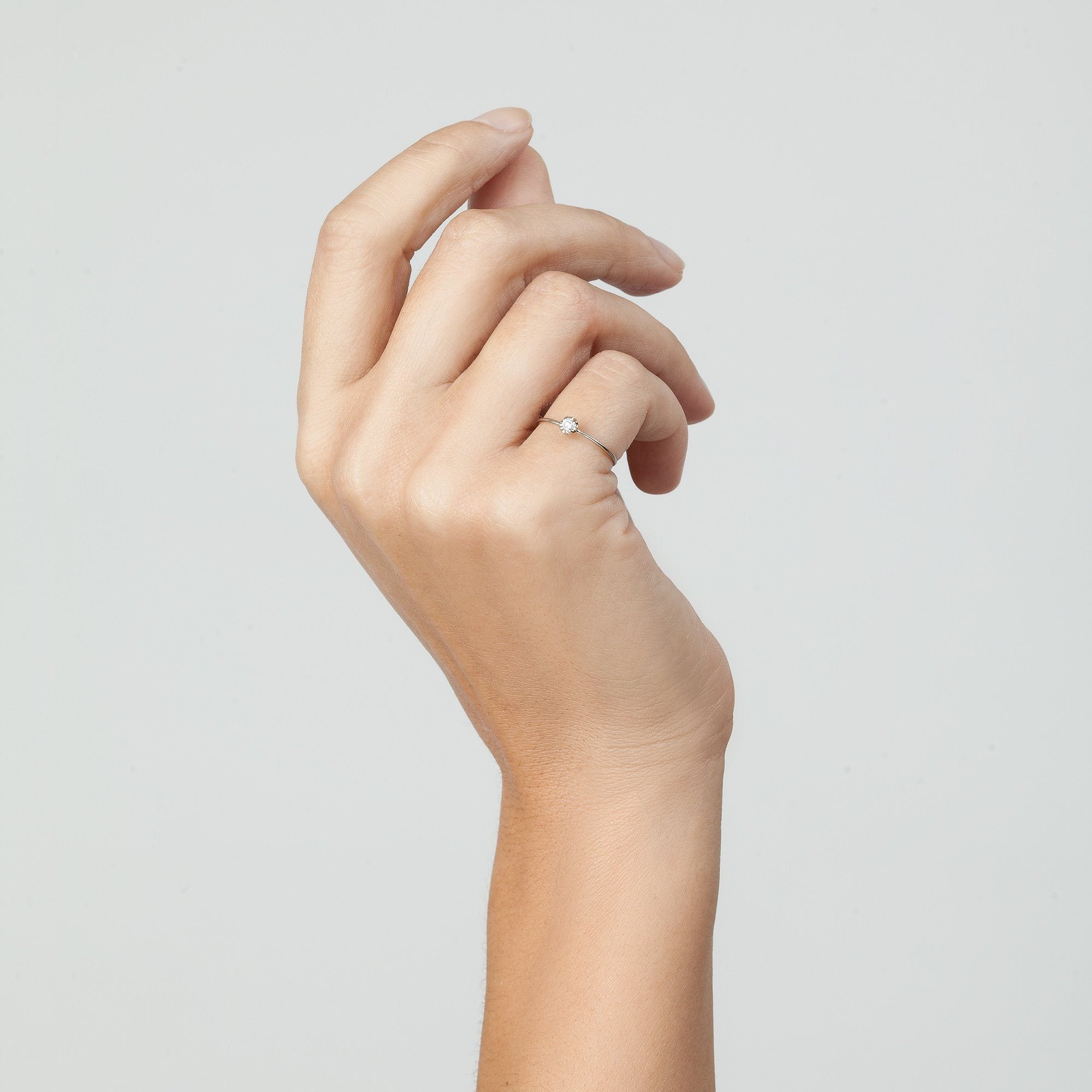 Midi Stackable Diamond Ring in Yellow, Rose or White Gold