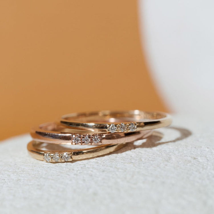 Diamond Stacker Ring in Yellow, Rose or White Gold