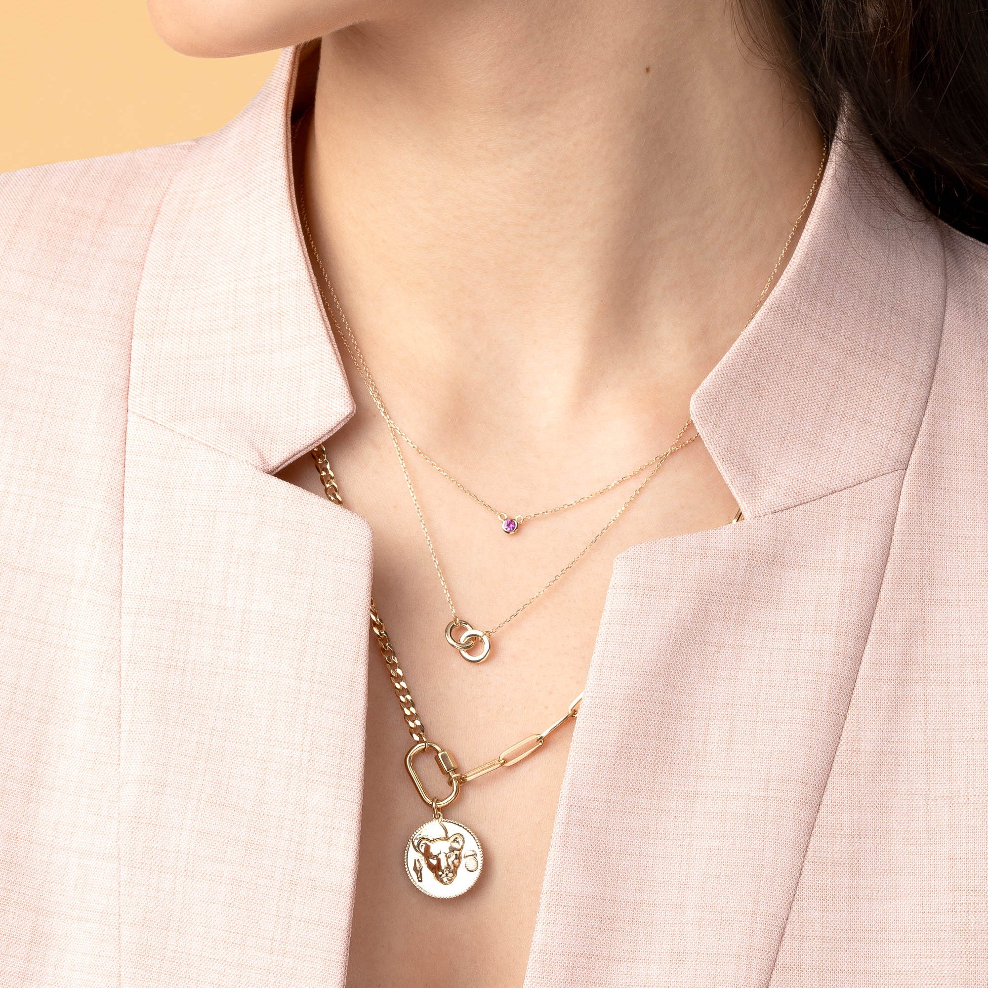 Birthstone Necklace in Yellow, Rose or White Gold