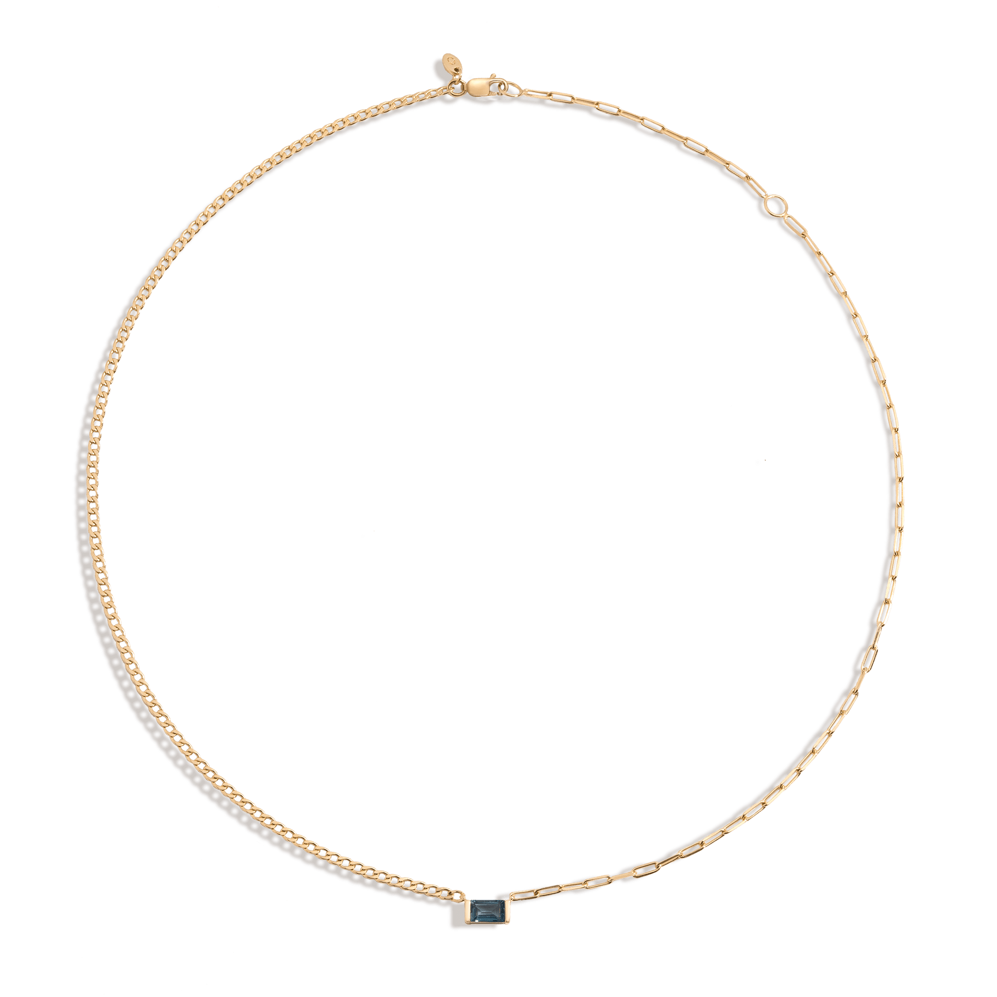 AURATE X MICHELLE: Tranquility Blue Topaz Chain Necklace