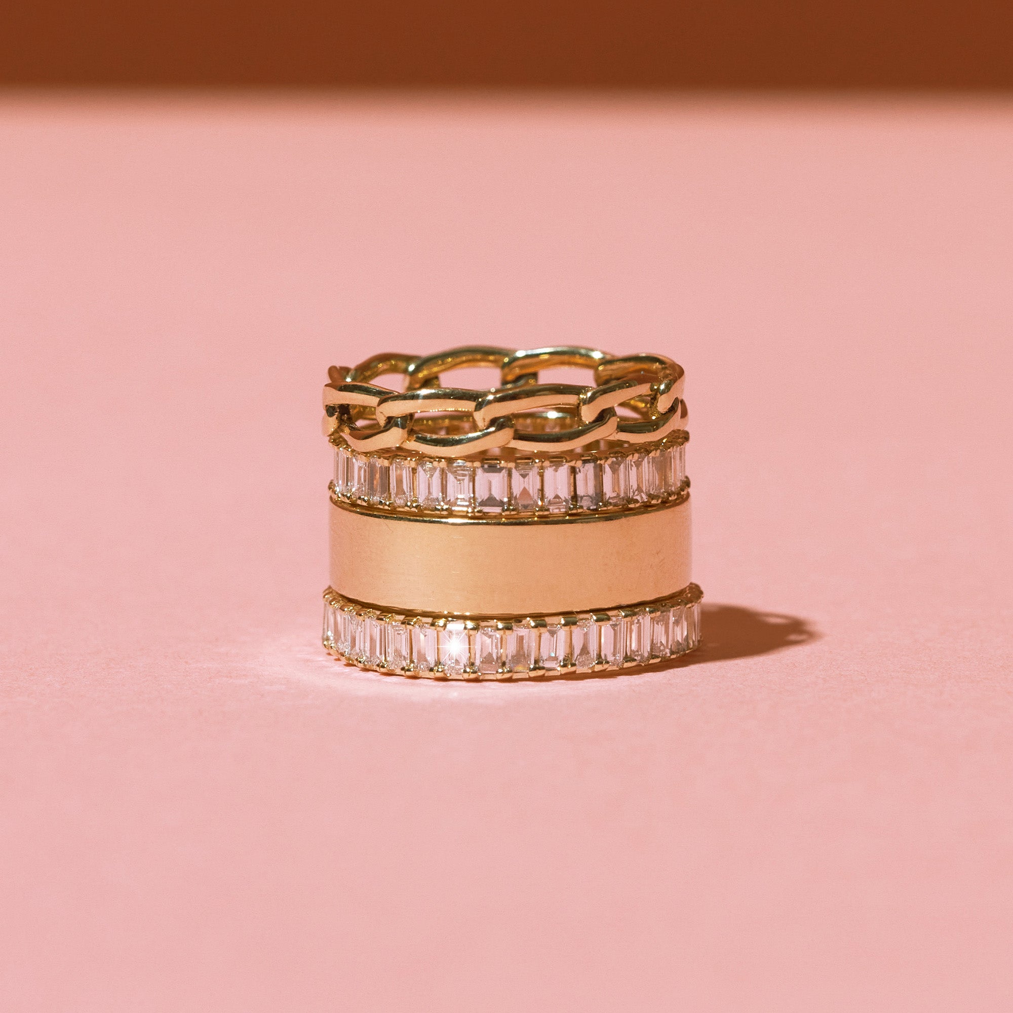 Open Link Ring in Yellow, Rose or White Gold